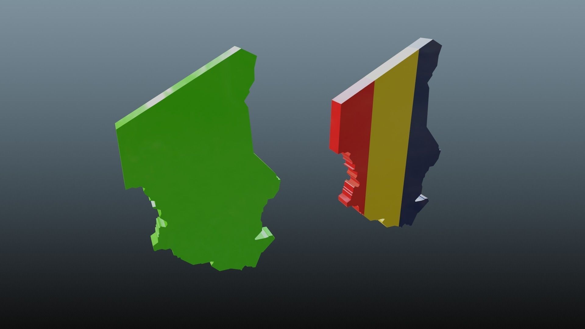 3D model CHAD map symbol VR / AR / low-poly | CGTrader