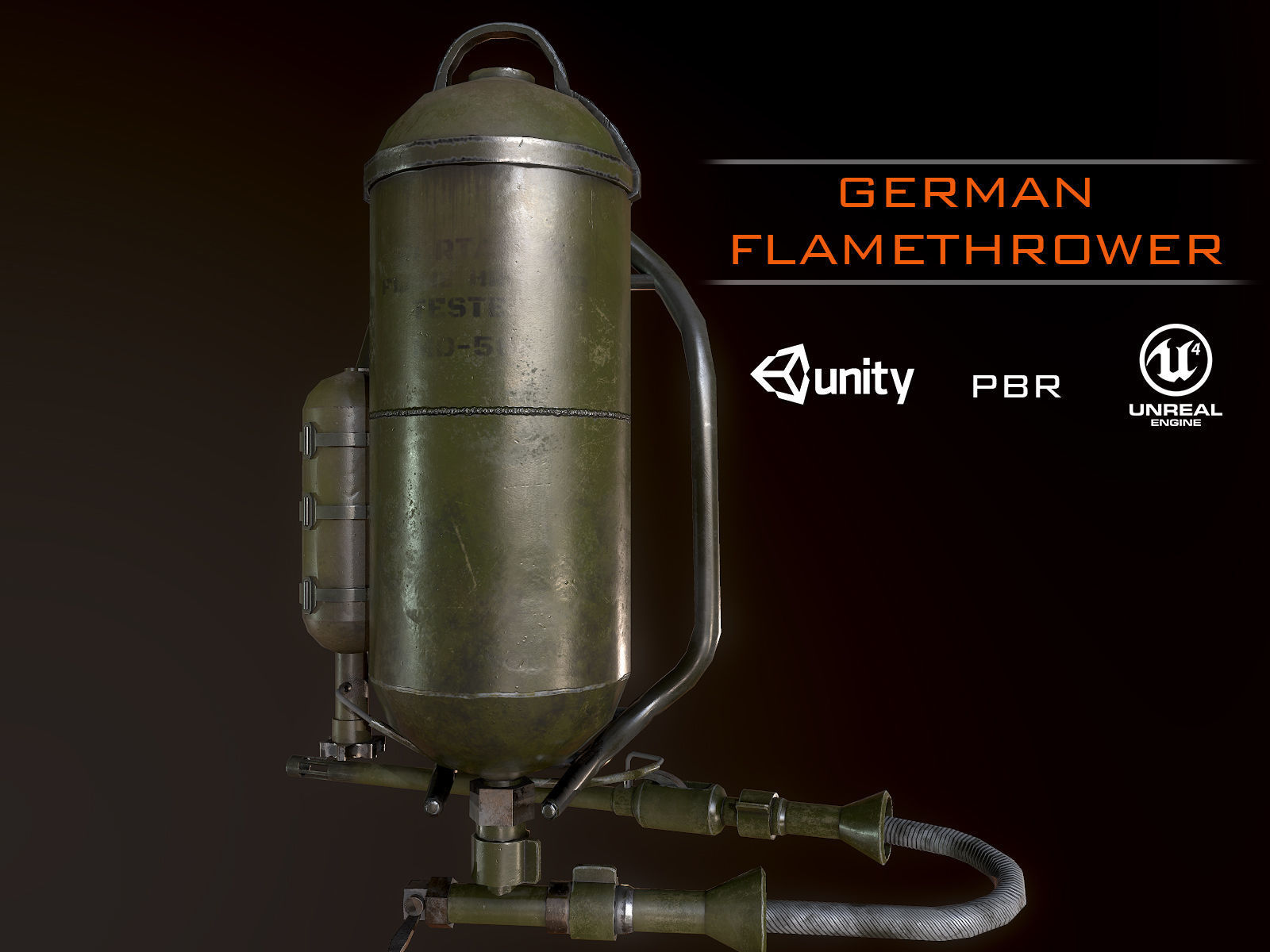 3D model WW2 German Flamethrower WW2 VR / AR / low-poly | CGTrader