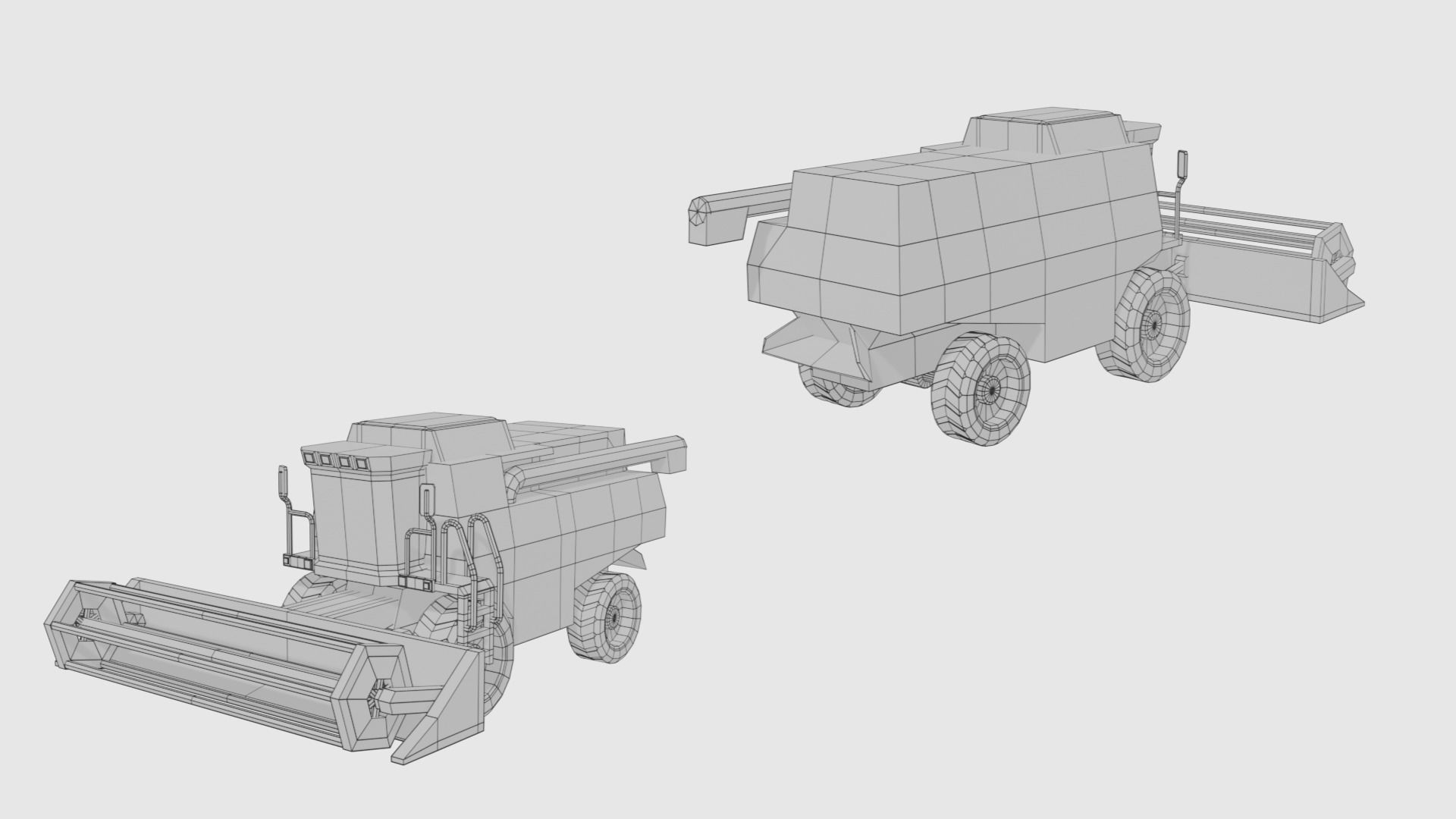 low-poly model combine harvester 3D model | CGTrader