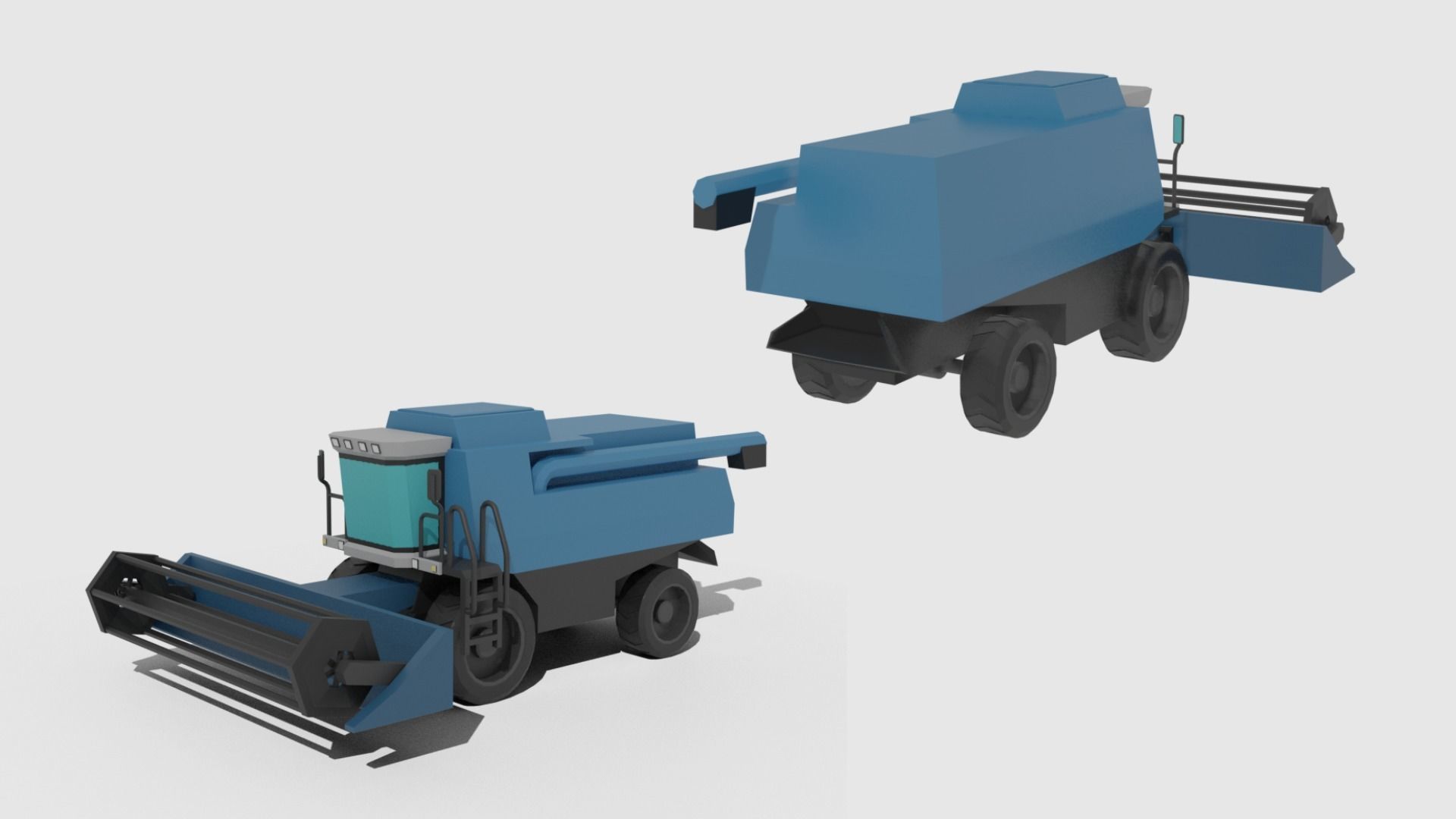 low-poly model combine harvester 3D model | CGTrader