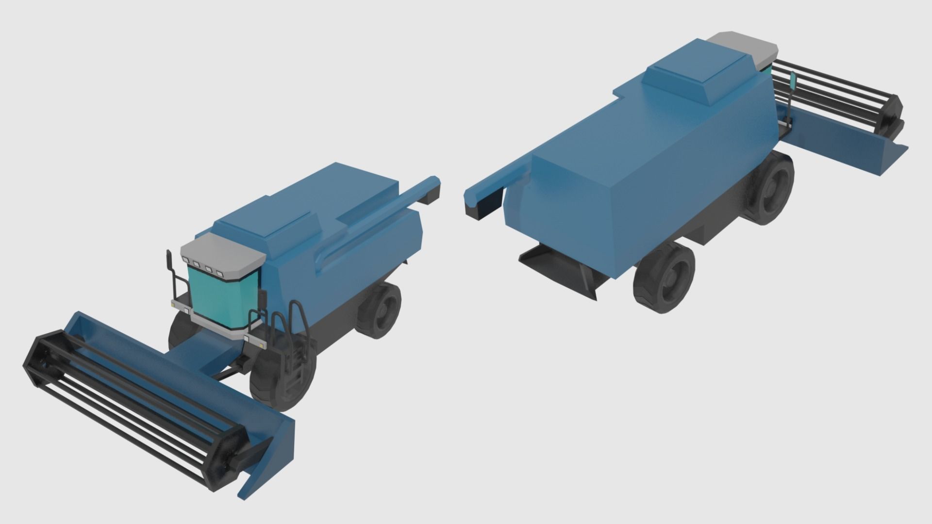low-poly model combine harvester 3D model | CGTrader