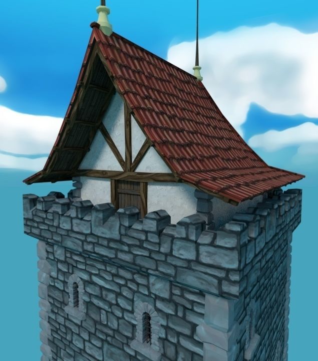 3D model Low poly cartoon medieval tower VR / AR / low-poly | CGTrader