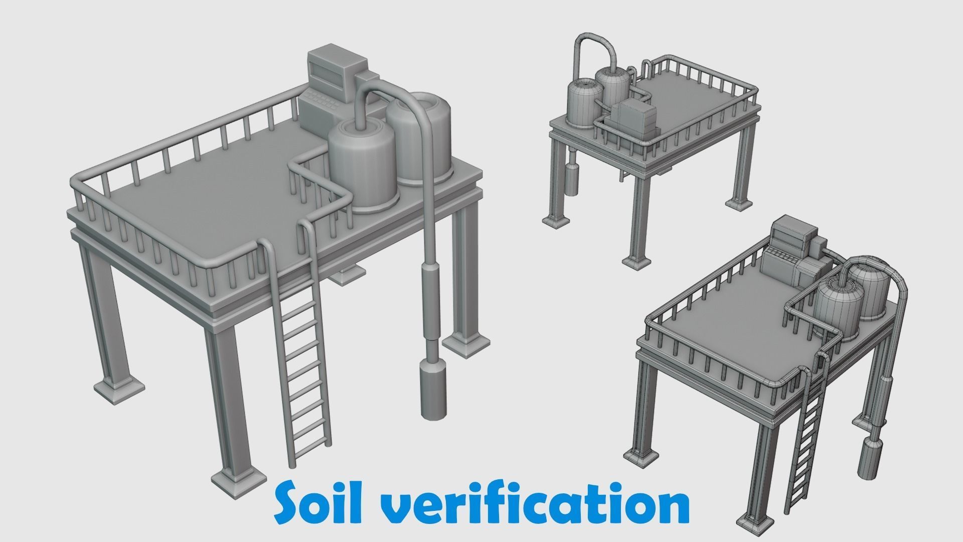 3D model LOW-POLY Factories pack VR / AR / low-poly | CGTrader