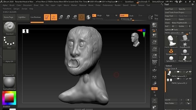 Unhealthy Head of Man free 3D model | CGTrader