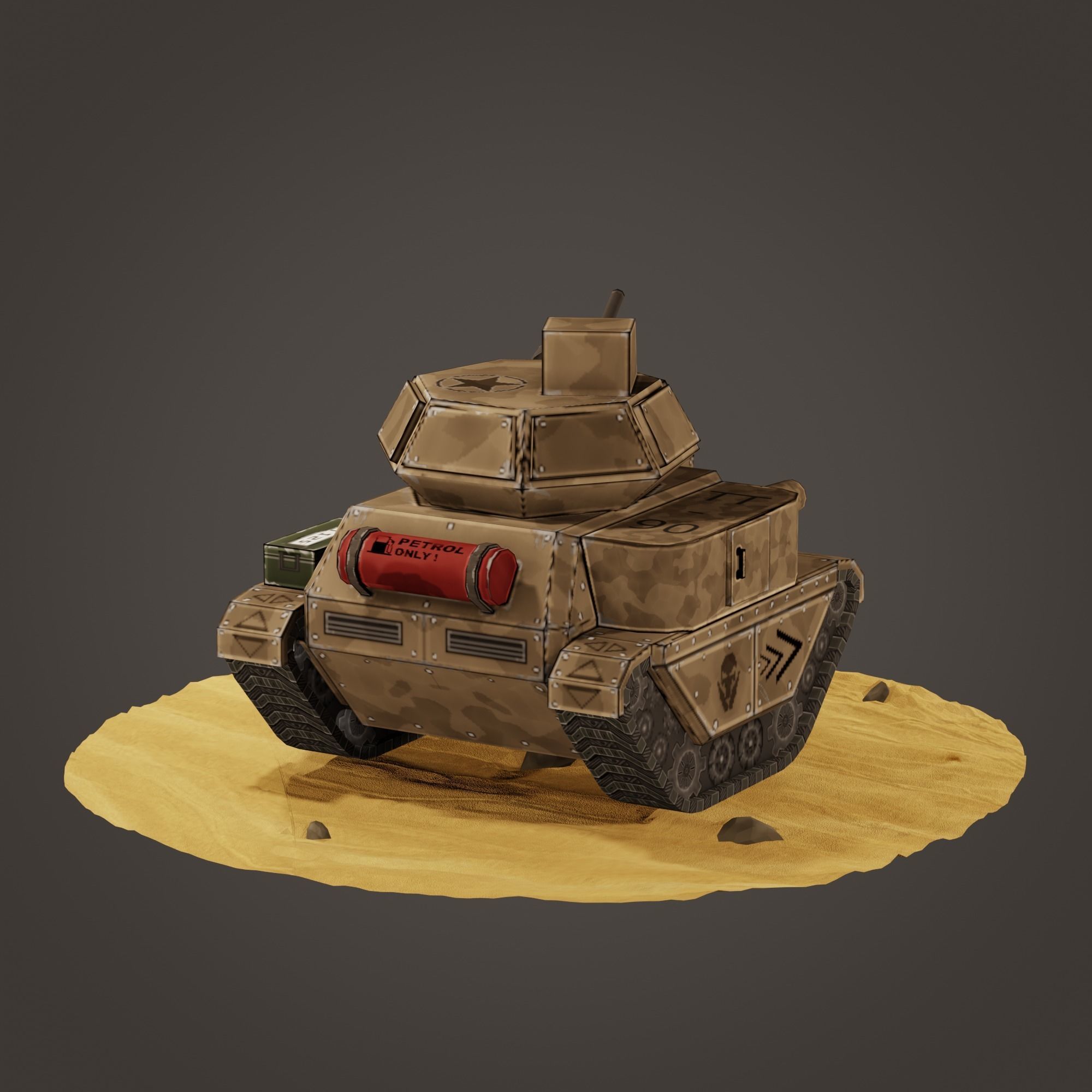 3D model stylized tank VR / AR / low-poly rigged animated | CGTrader