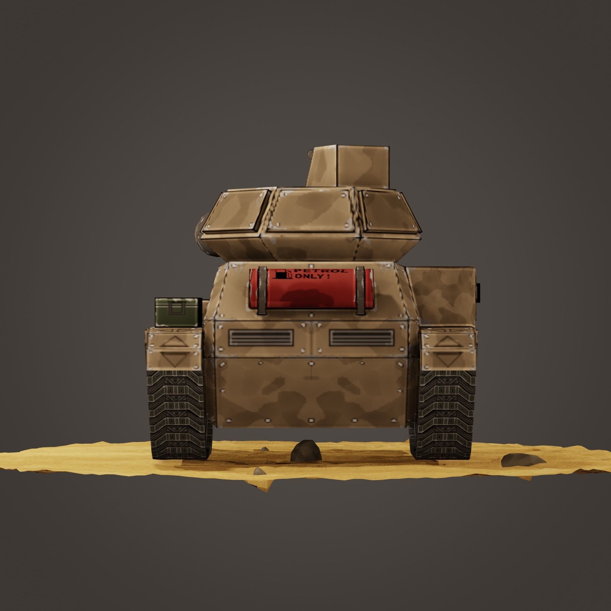 3D model stylized tank VR / AR / low-poly rigged animated | CGTrader