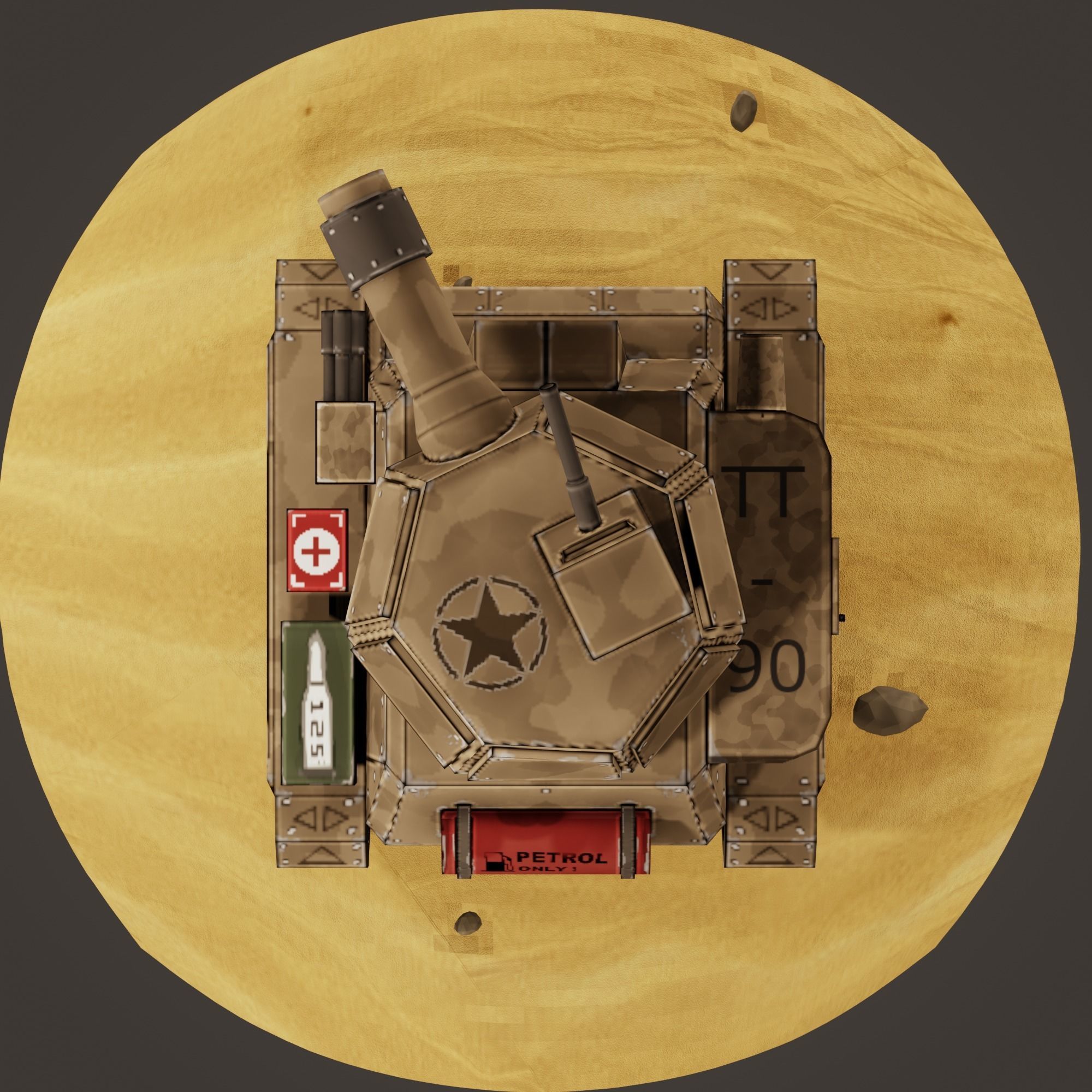 3D model stylized tank VR / AR / low-poly rigged animated | CGTrader