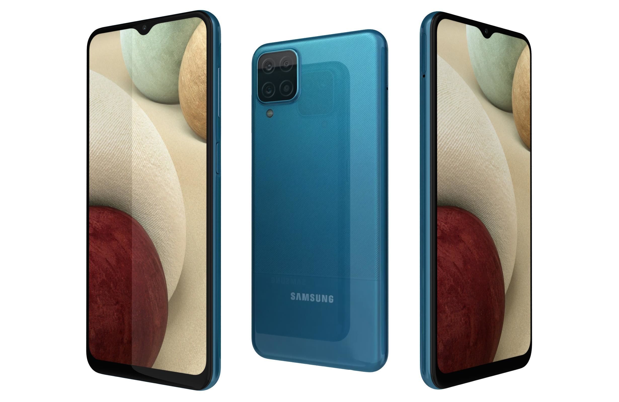 Samsung Galaxy A12 Blue 3D model | CGTrader