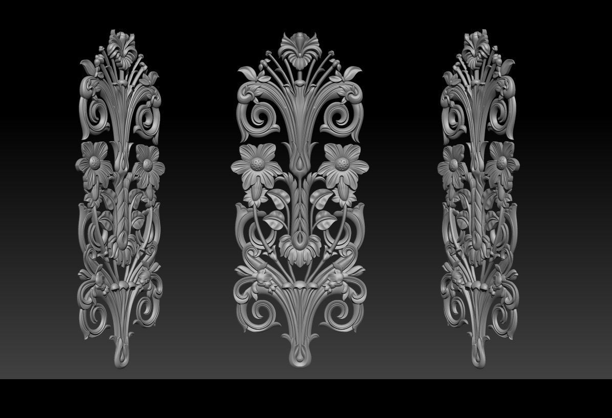 3D STL Models CNC Router - Carved decor 3D model 3D printable | CGTrader