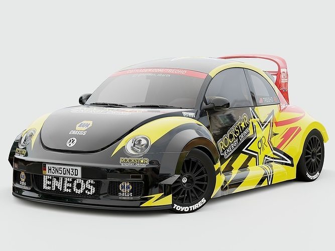 VW Beetle RSi 2003 Rally Livery Rigged 3D model rigged | CGTrader