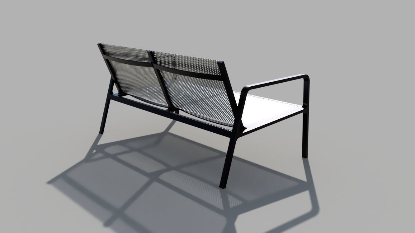Outdoor or indoor metal Bench 3D model | CGTrader