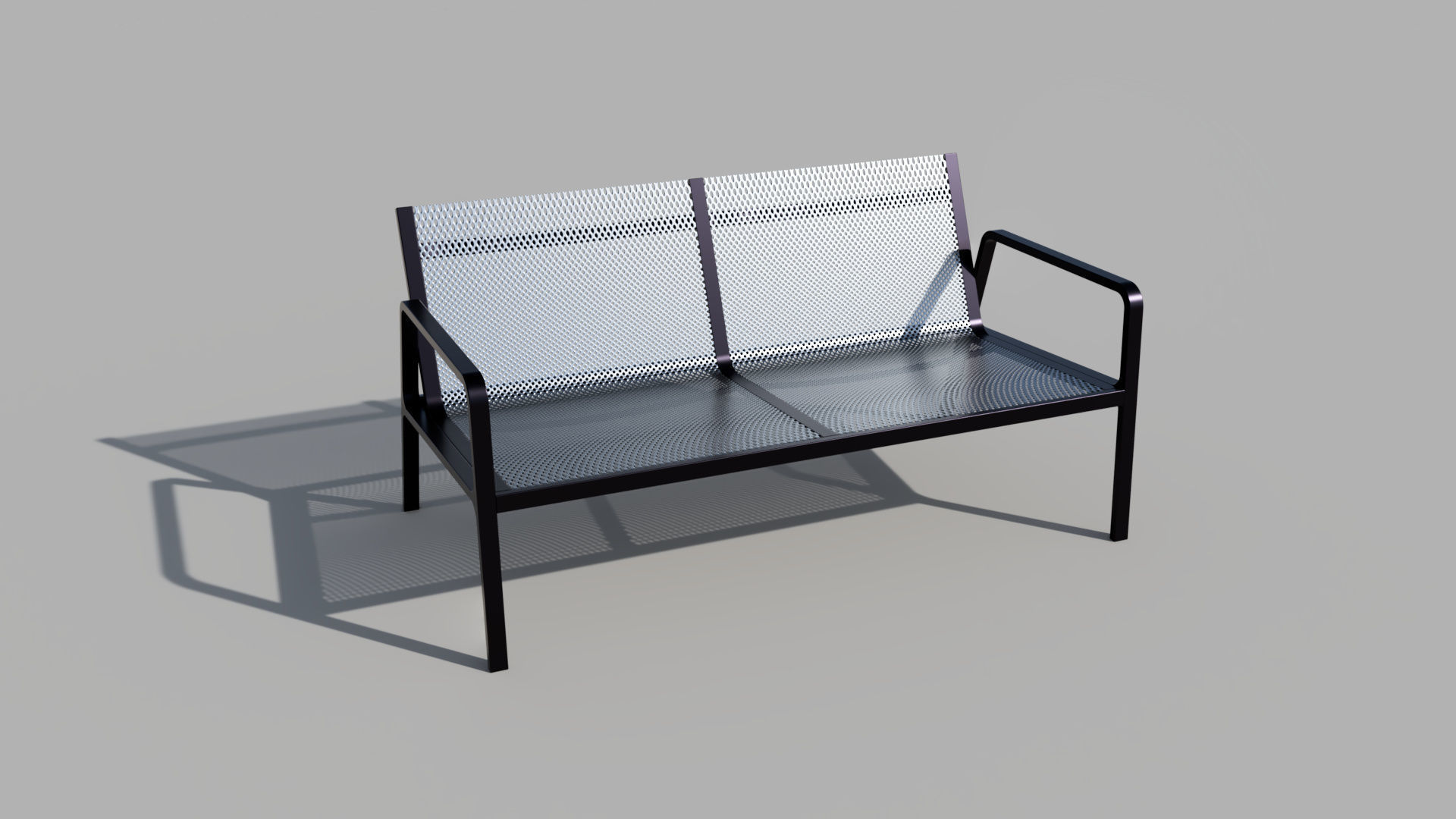 Outdoor or indoor metal Bench 3D model | CGTrader