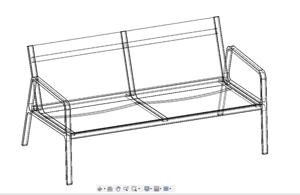Outdoor or indoor metal Bench 3D model | CGTrader