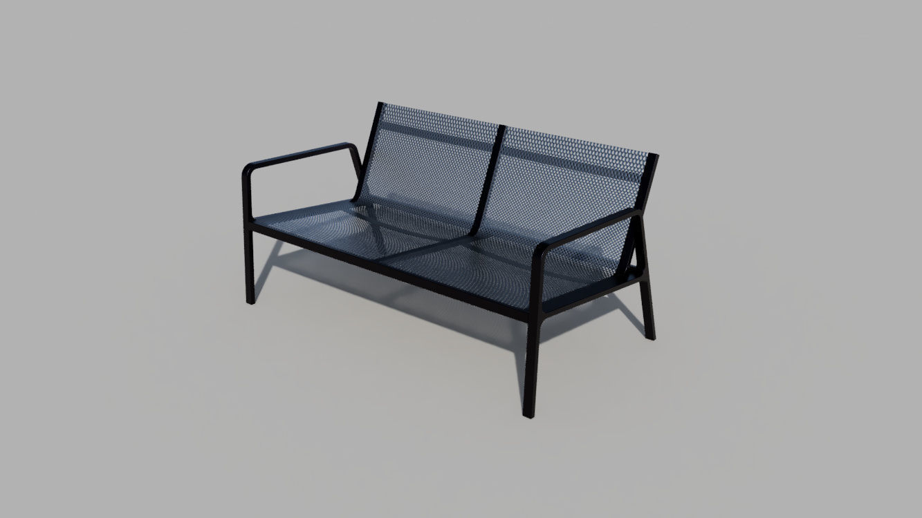 Outdoor or indoor metal Bench 3D model | CGTrader