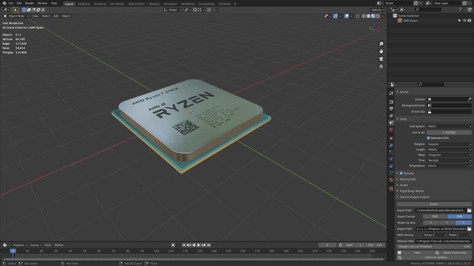 AMD Ryzen CPU 3D model | CGTrader