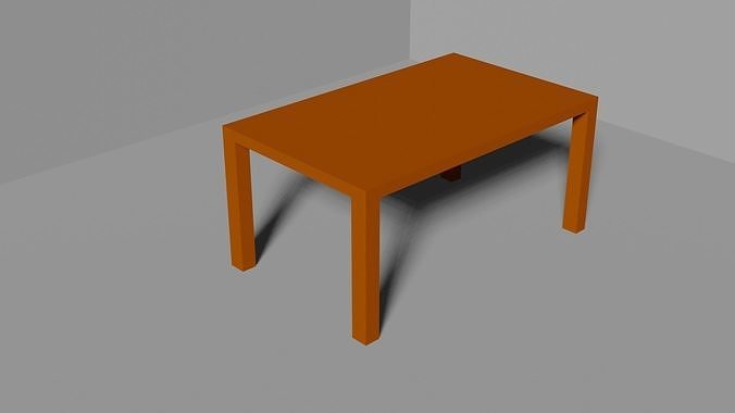 low poly Table orange free 3D model | CGTrader