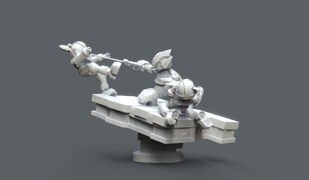 Megaman Zero Diorama 3d Model Ready For Printing 3d 3d Model 3d