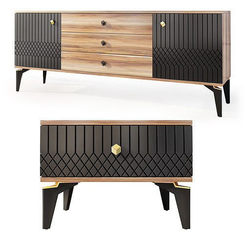 Nightstand Sideboard Milano By Evmoda 3D model | CGTrader