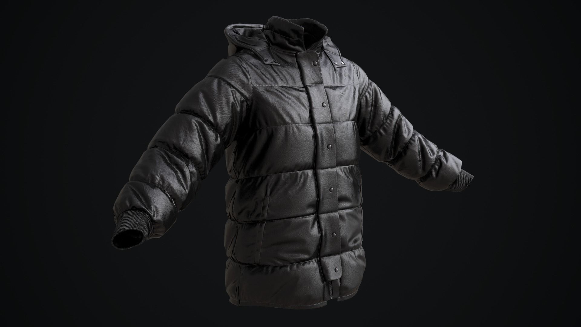 3D model Black winter jacket VR / AR / low-poly | CGTrader