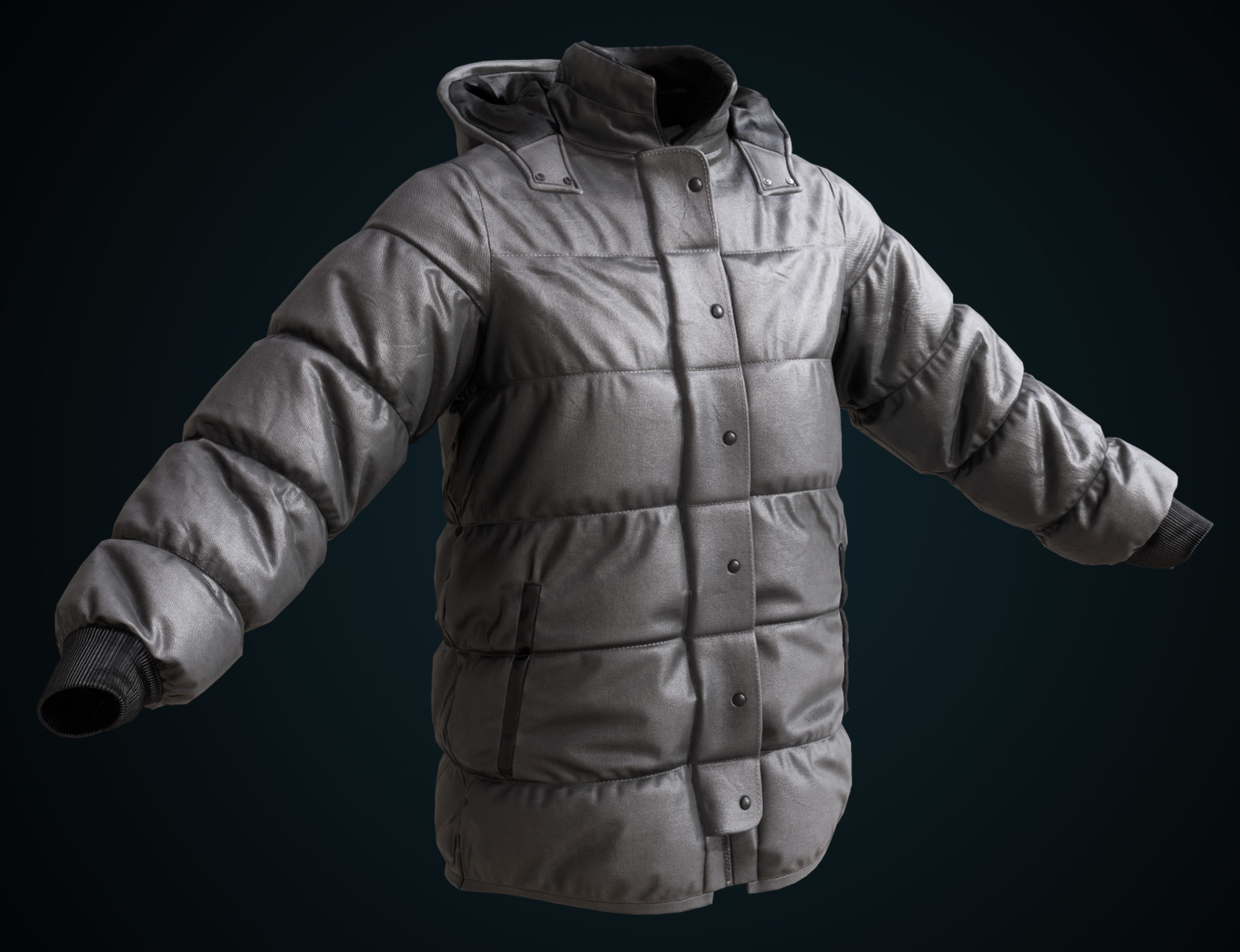 3D model Gray winter jacket VR / AR / low-poly | CGTrader