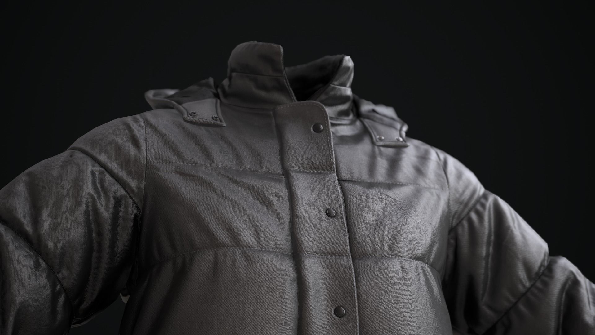 3D model Gray winter jacket VR / AR / low-poly | CGTrader