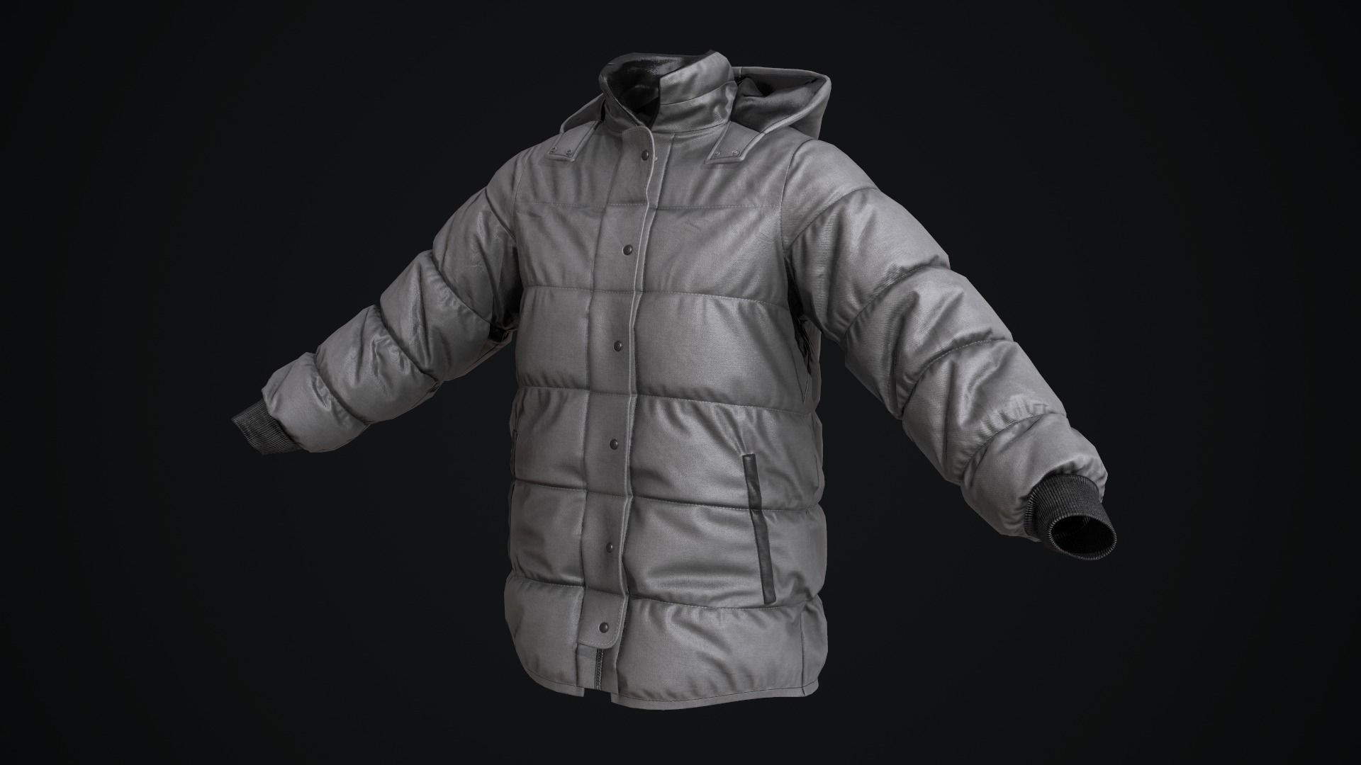 3D model Gray winter jacket VR / AR / low-poly | CGTrader