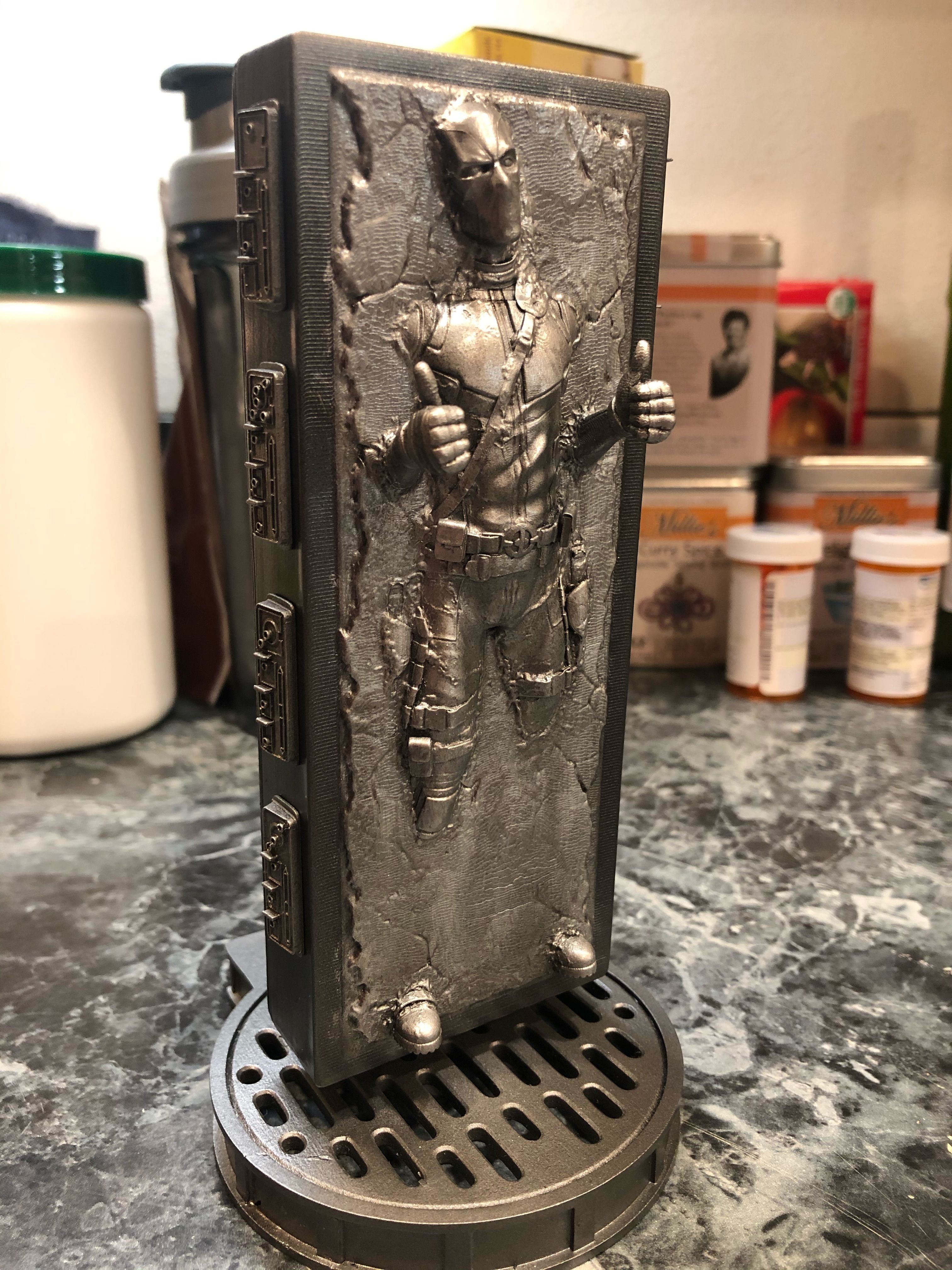 Deadpool in Carbonite 3D Printable Sculpture 3D model 3D printable ...
