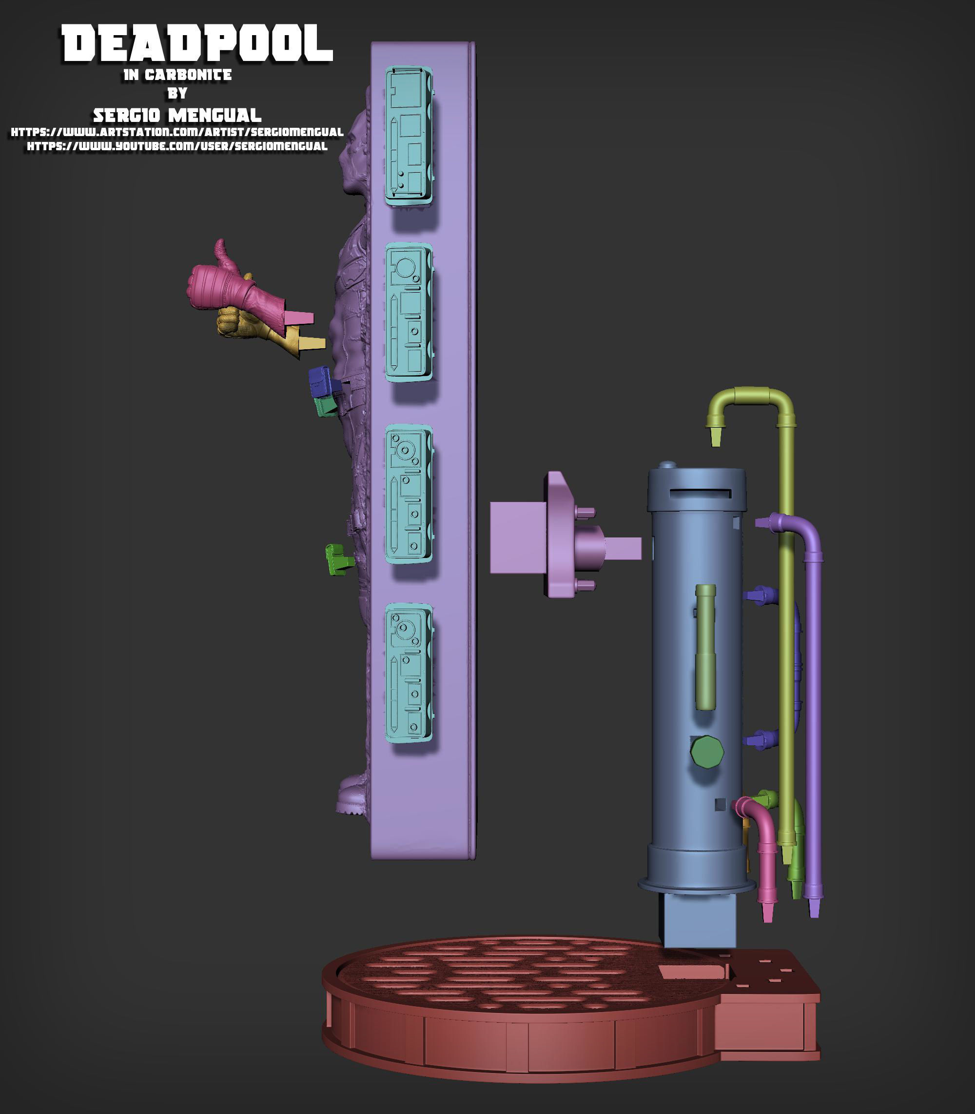 Deadpool in Carbonite 3D Printable Sculpture 3D model 3D printable ...