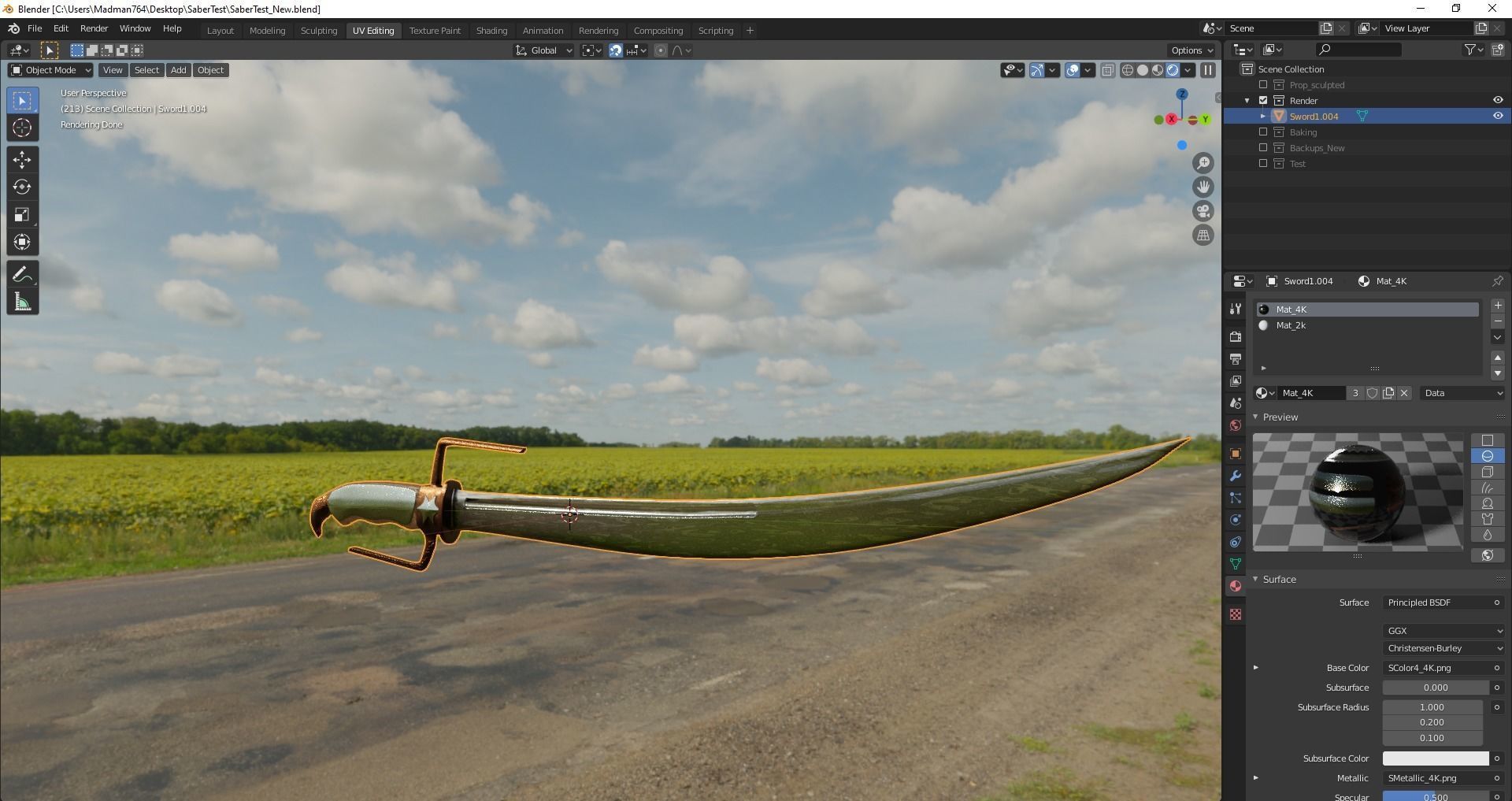 Fantasy Curved Sword for games and 3D design 3D model | CGTrader