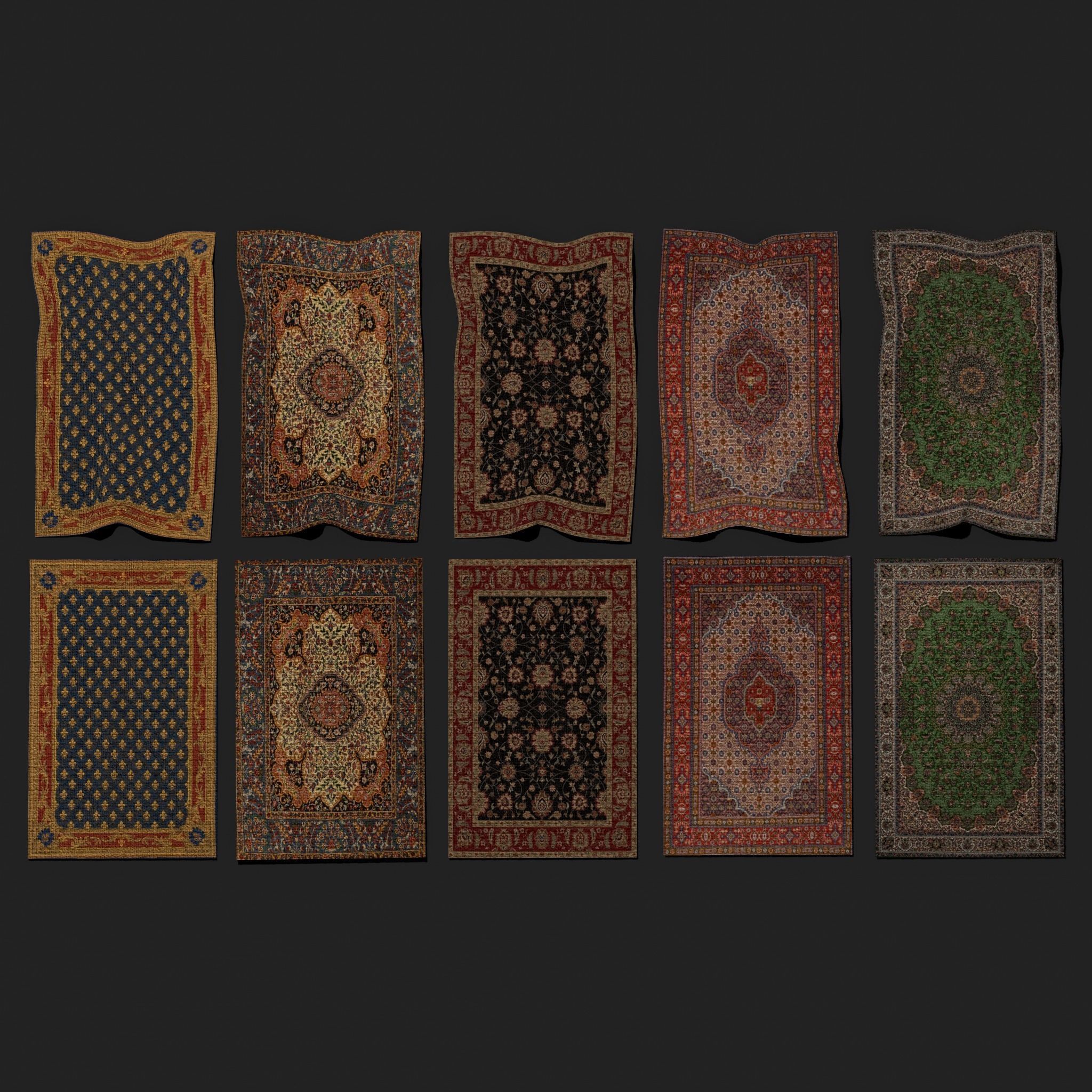 3D Model Collection Five Highly Detailed Medieval Style Tapestries VR ...