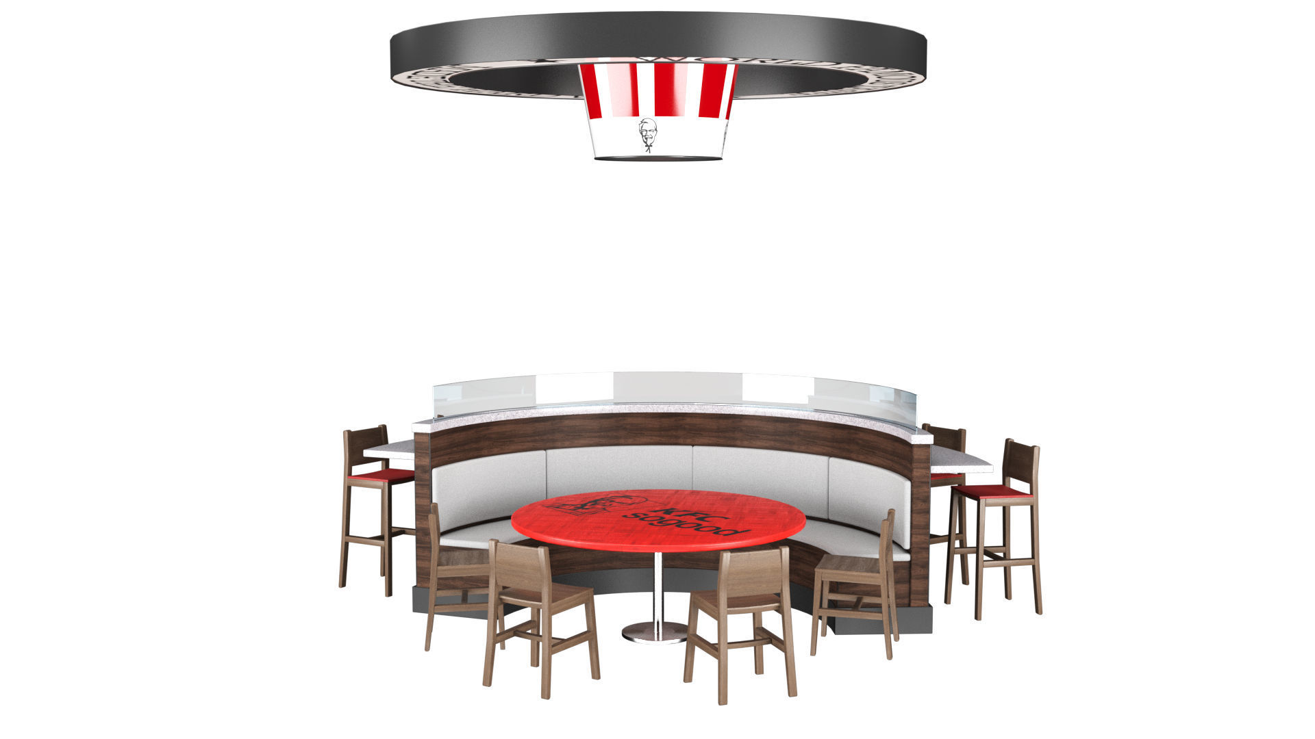 Fast Food Circle Table 3D model | CGTrader
