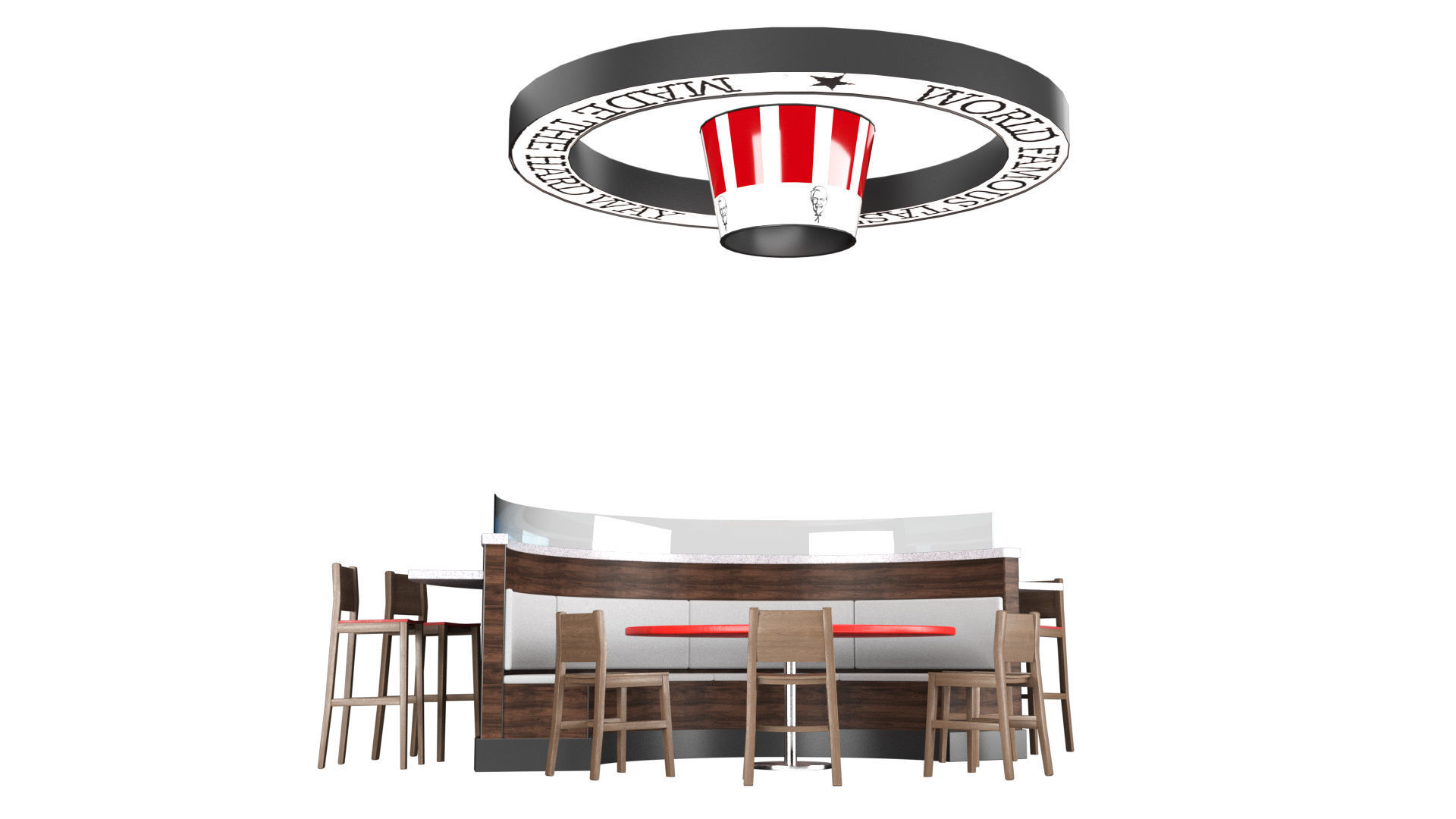 Fast Food Circle Table 3D model | CGTrader