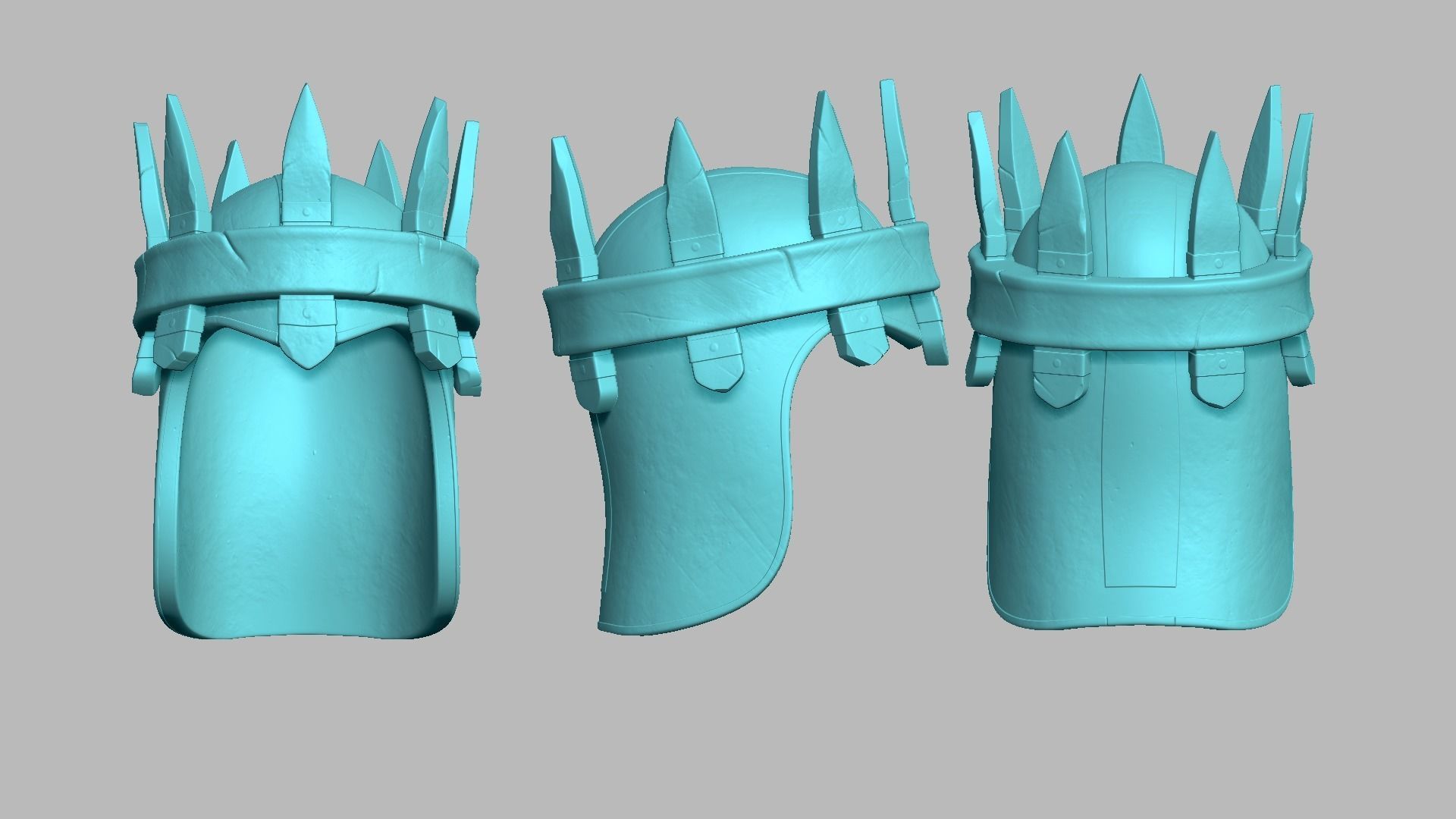 3D model Rust Crown Helmet - Character Design PBR VR / AR / low-poly ...