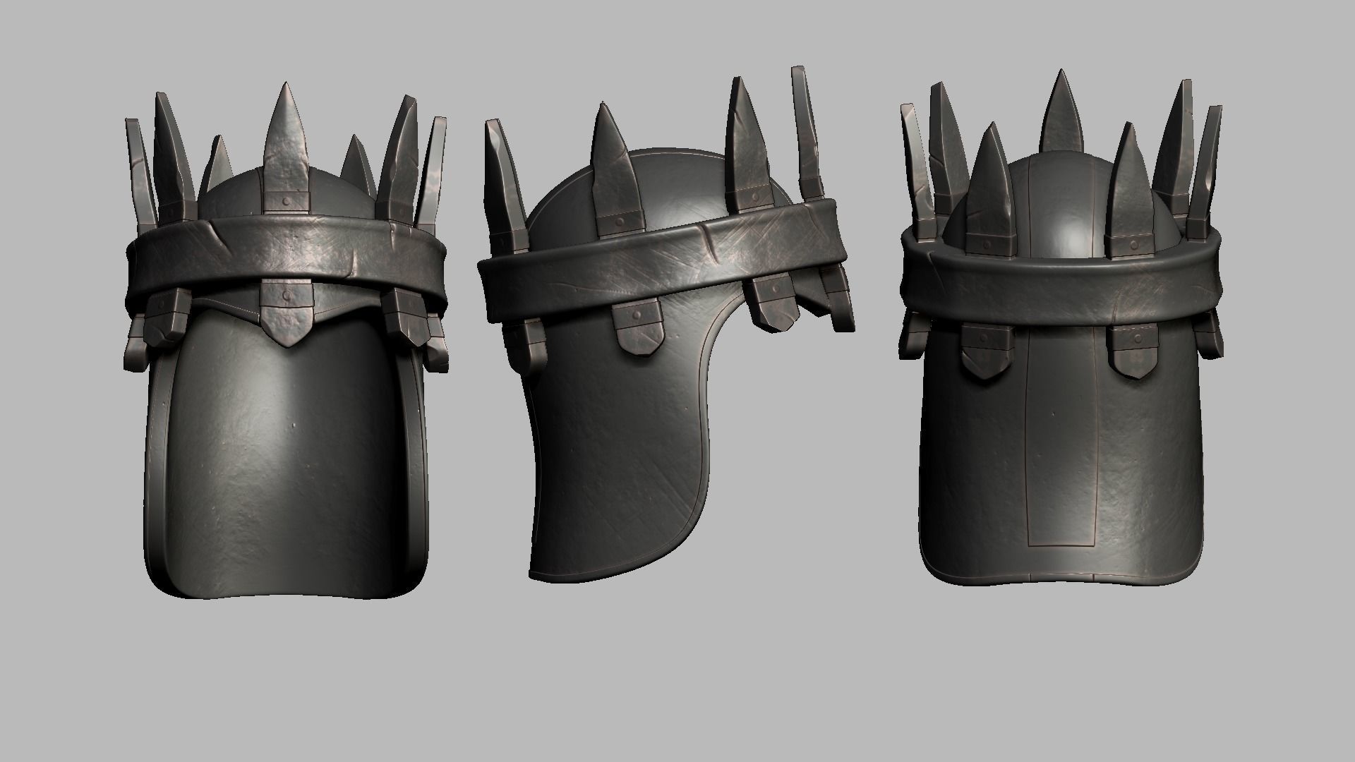 3D model Rust Crown Helmet - Character Design PBR VR / AR / low-poly ...