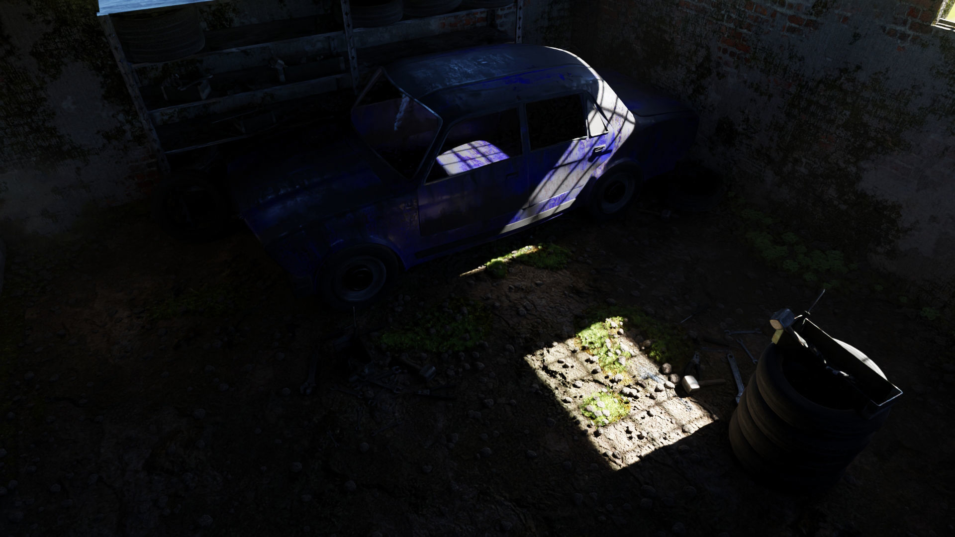 Garage Scene 3D model | CGTrader