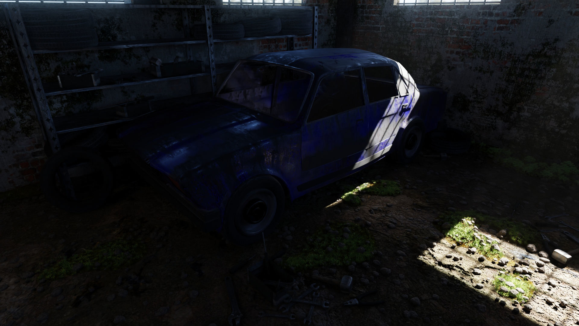 Garage Scene 3D model | CGTrader