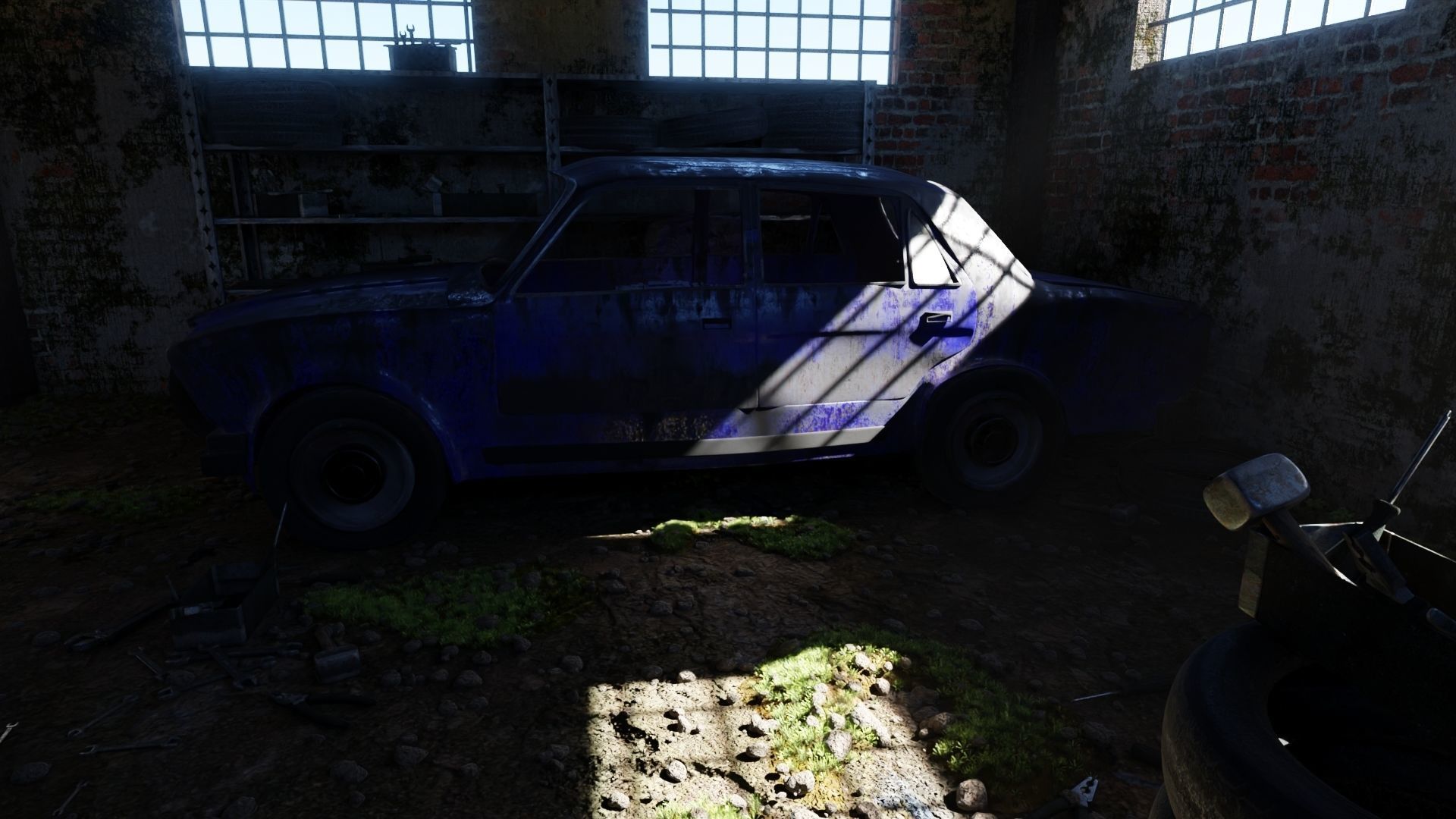 Garage Scene 3D model | CGTrader