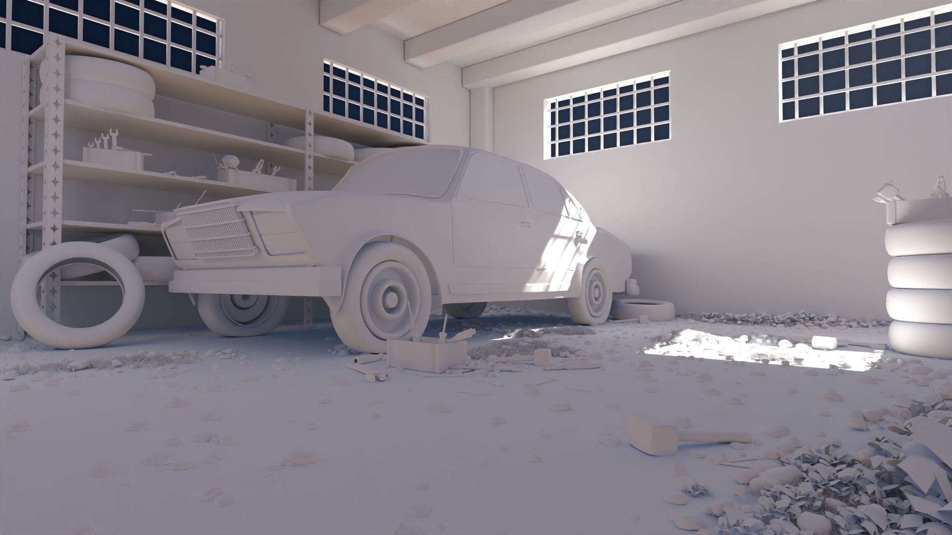 Garage Scene 3D model | CGTrader