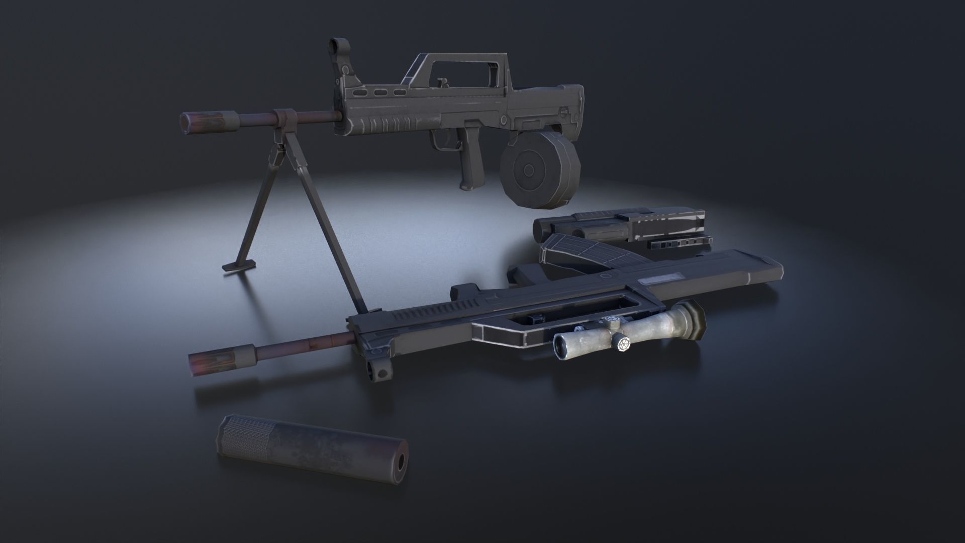 3D model QBZ 95 QBB95 QBZ95B pack VR / AR / low-poly | CGTrader