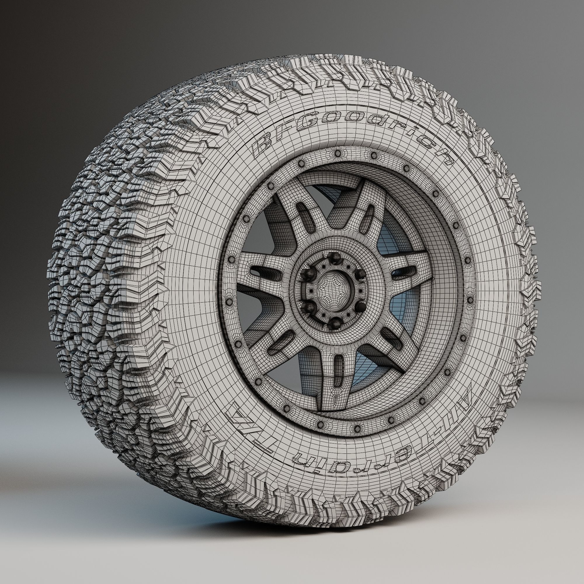 Off Road Tire with Dirt Textures 3D model | CGTrader