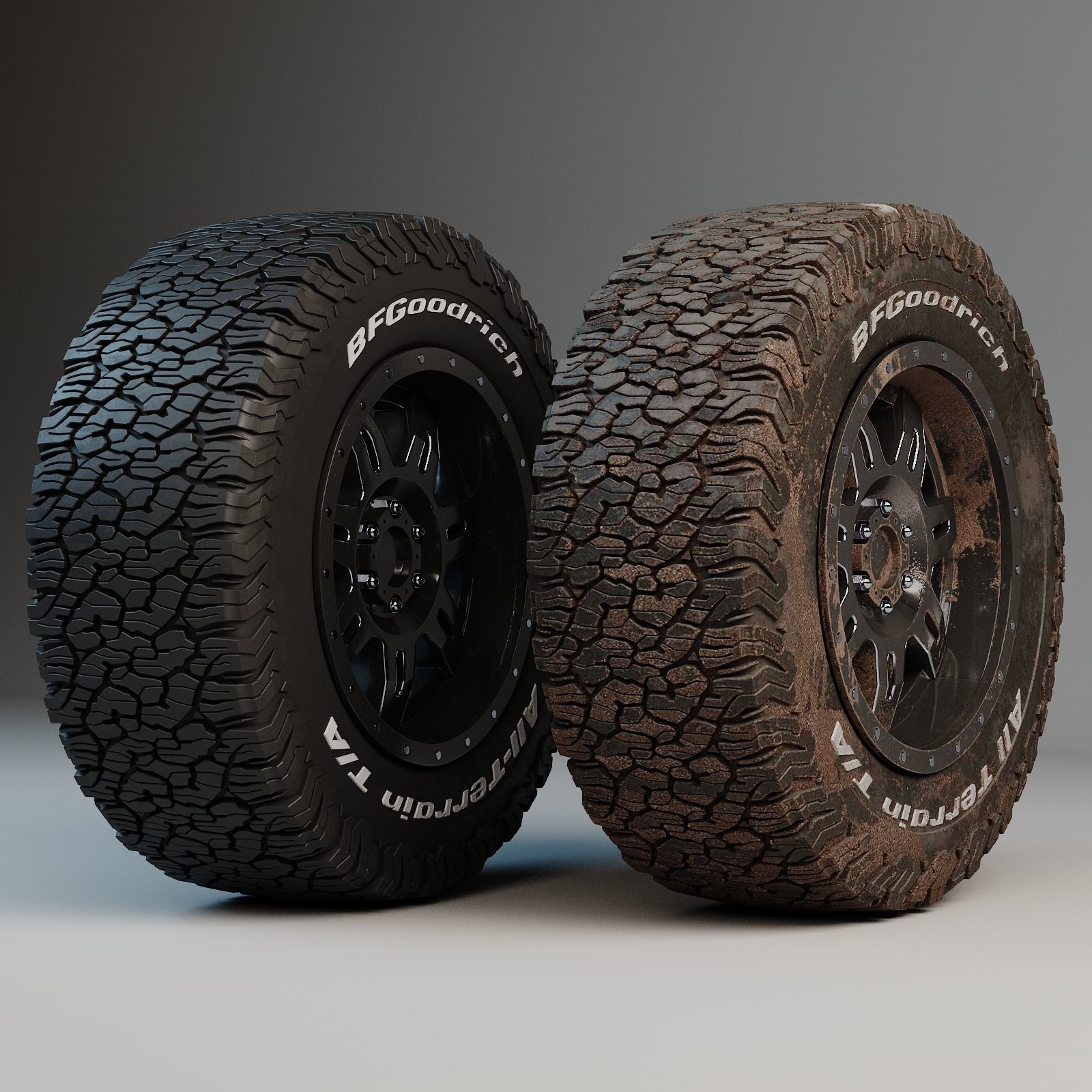 Off Road Tire with Dirt Textures 3D model | CGTrader
