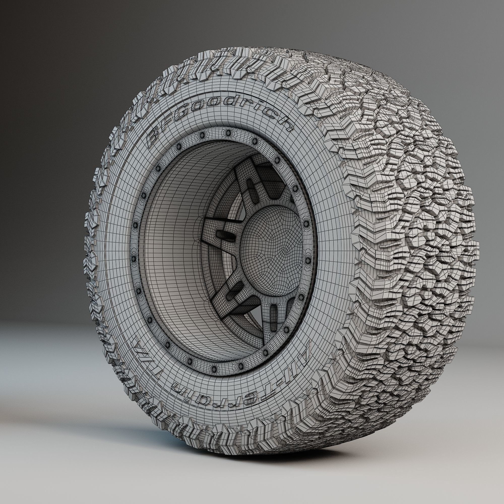 Off Road Tire with Dirt Textures 3D model | CGTrader
