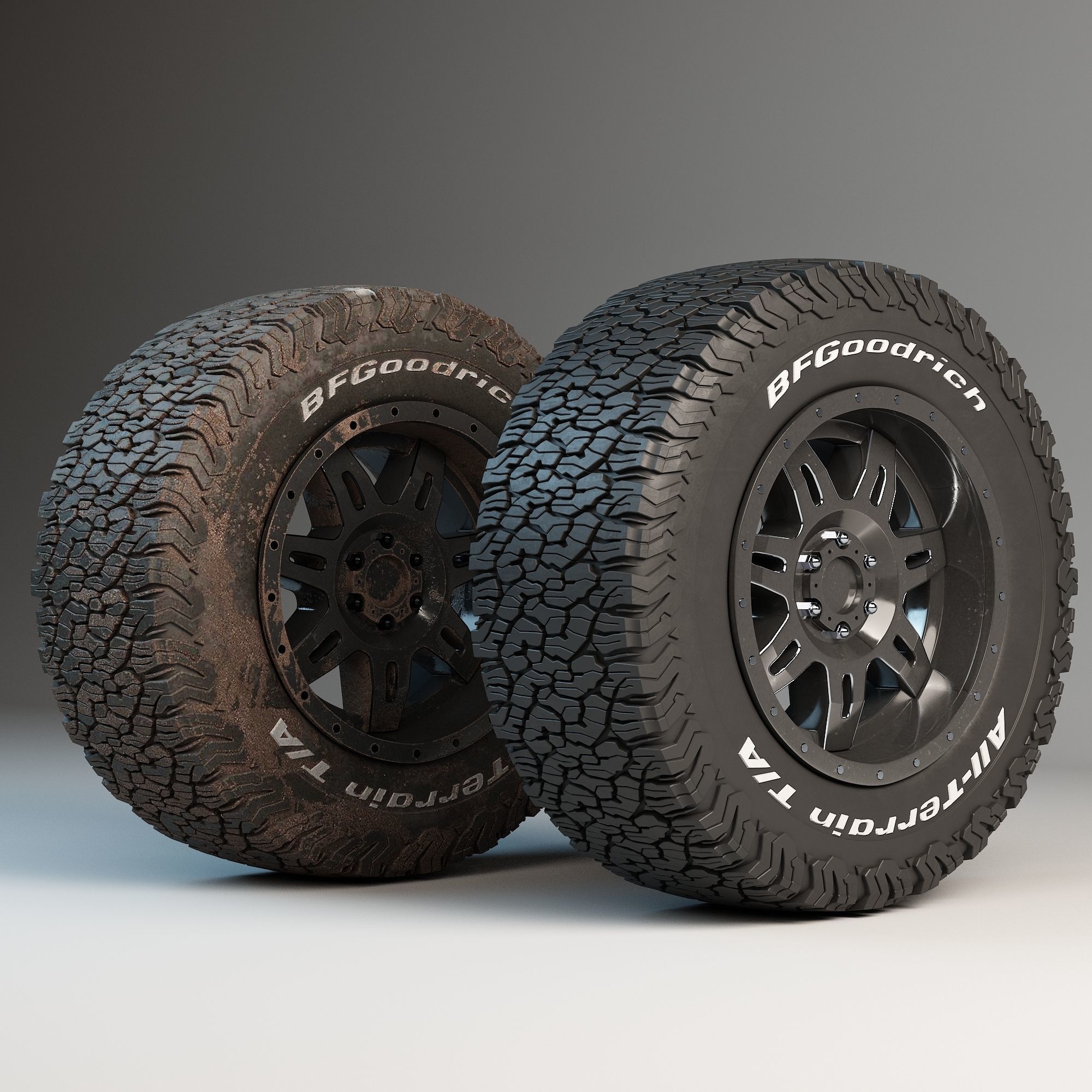 Off Road Tire with Dirt Textures 3D model | CGTrader