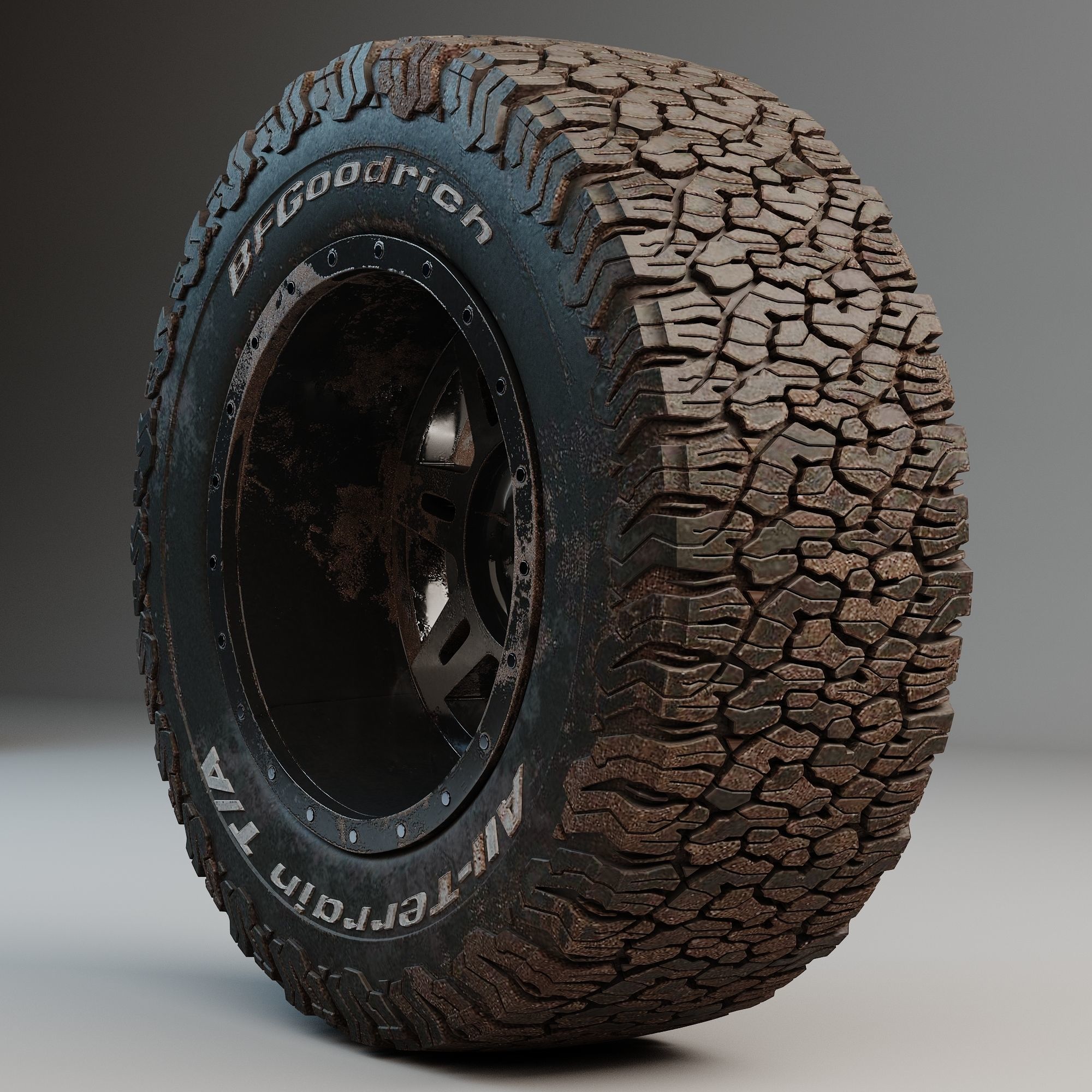 Off Road Tire with Dirt Textures 3D model | CGTrader