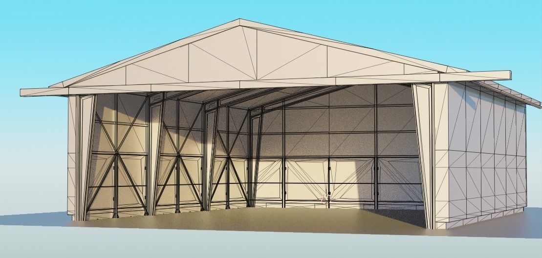 Aircraft Hangar Car Garage free VR / AR / low-poly 3D model | CGTrader