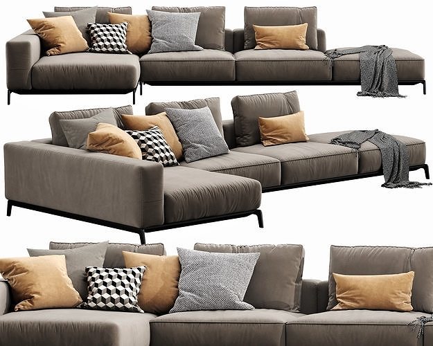 Flexform Ettore Sectional 3D model | CGTrader
