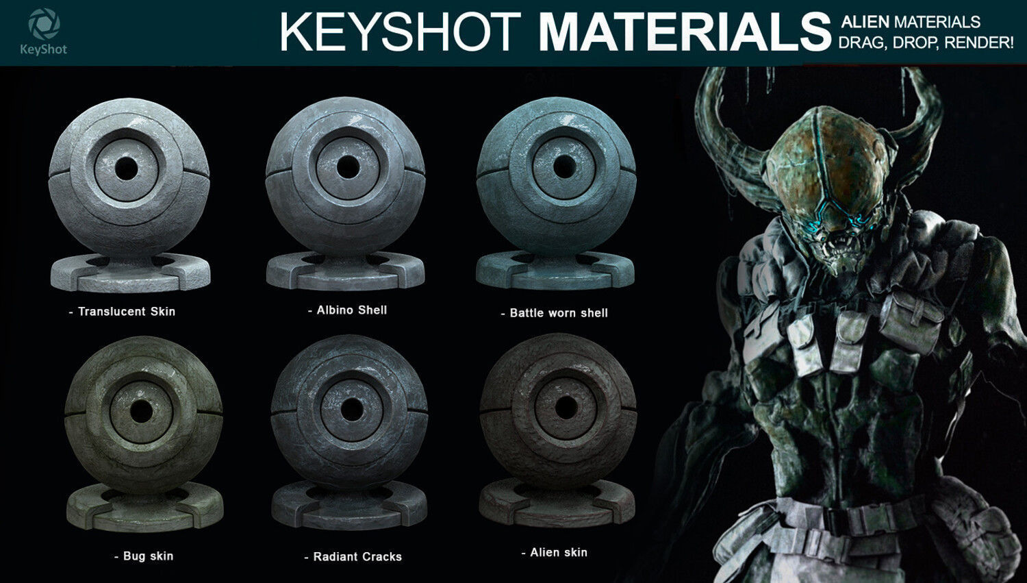 Alien Materials for Keyshot 3D model | CGTrader
