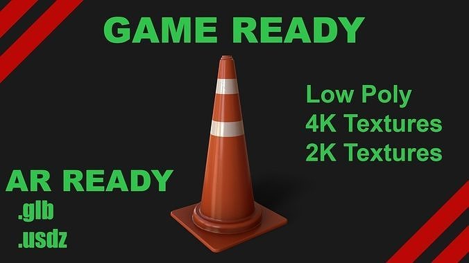 3D model PBR Road Traffic Cone VR / AR / low-poly | CGTrader