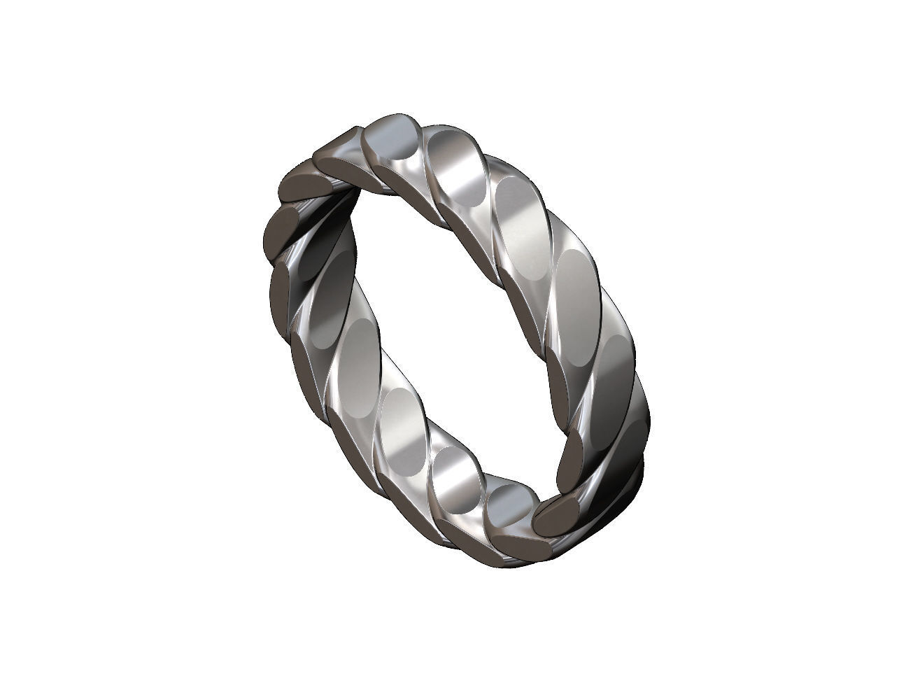 Faceted braided cable wide band 3D model 3D printable | CGTrader