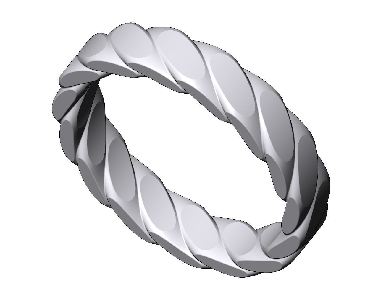 Faceted braided cable wide band 3D model 3D printable | CGTrader